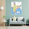 wallpics India Map Fully Waterproof Vinyl Sticker Poster (12X18 inches ...