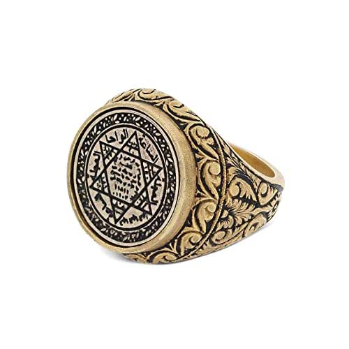 Amazon.com: Silver Islamic Ring, Seal of Solomon Ring, King Solomon ...