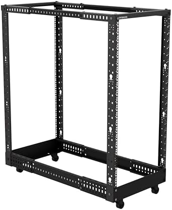Amazon.com: RyoRacks 22U 4-Post Open Frame Floor Standing Server Rack, 22” – 40” Adjustable ...