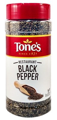 Amazon.com : Tones Restaurant Black Pepper, 8 oz : Ground Peppers ...