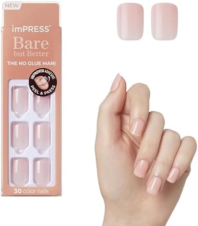 Amazon.com: KISS imPRESS No Glue Mani Press On Nails, Design, 'Before ...