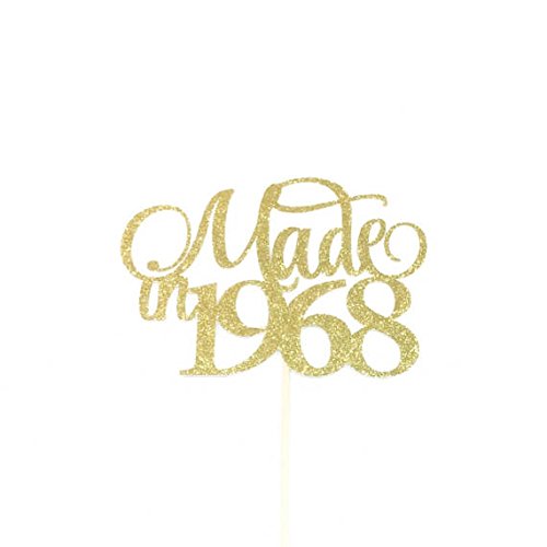 Amazon.com: Made In 1968 Cake Topper, Birthday Cake Topper, Birthday ...