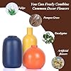 Amazon.com: Colorful Ceramic Vase Set, Small Burnt Orange Blue Yellow ...