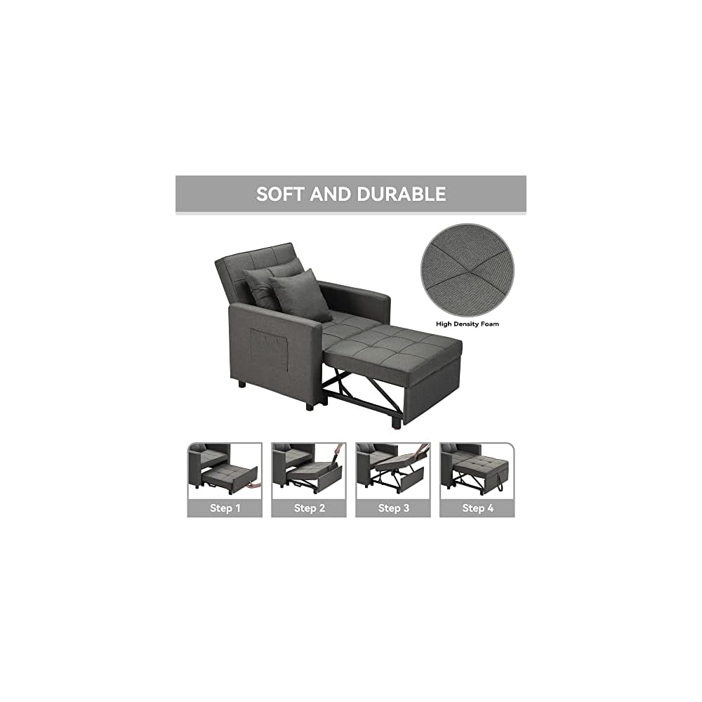 Buy BIGSYY 3-in-1 Chair Bed, Folding Sofa Bed with Adjustable Backrest ...
