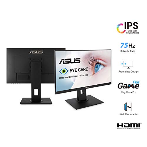 ASUS VA24DQLB 23.8” Monitor, 1080P Full HD, 75Hz, IPS, Adaptive-Sync ...