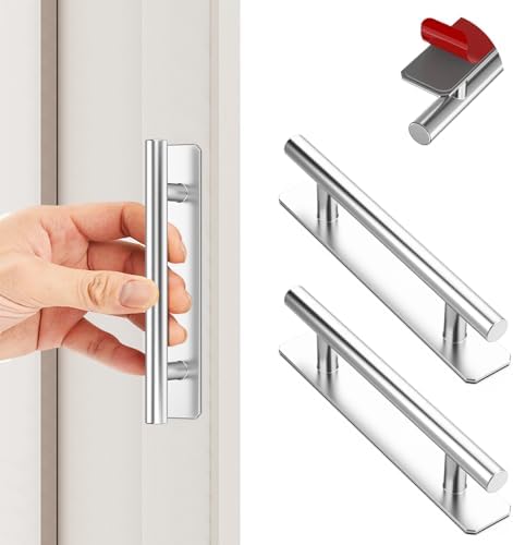 KIKISML 2PCS Self-Stick Instant Cabinet Drawer Door Handles, Aluminum ...