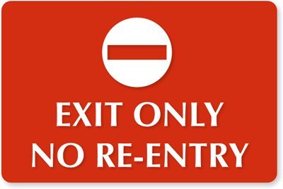 SmartSign "Exit Only, No Re-Entry" Sign | 6" x 9" Plastic: Industrial ...