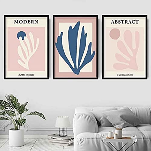 Artze Wall Art Modern Matisse Style Blush Wall Art Prints, A3 Size ...