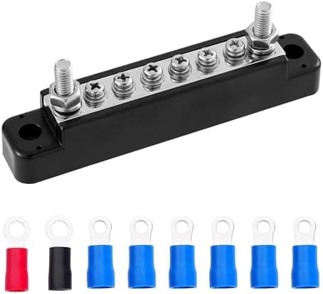 2 Pcs Bus Bar 180A 48V, Bus Bar Terminal Block with 32 Wire Lugs, 12 ...