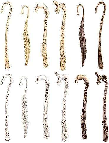Amazon.com: Framendino, 12 Pack Hook Bookmarks Findings Metal Bookmark ...