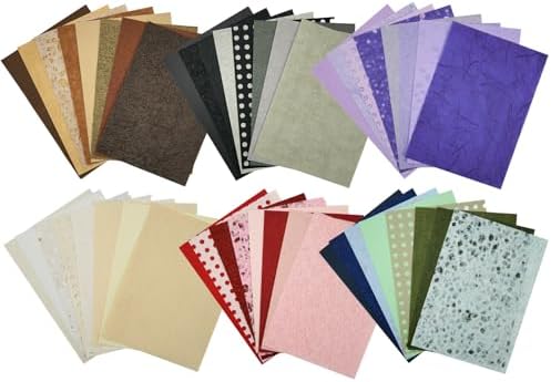 Amazon.com : Miyouluna A5 Textured Scrapbook Paper Set – 48 Sheets ...