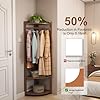 Amazon.com: KASLANDI Corner Clothes Rack with Thick Clothes Rod, Wood ...