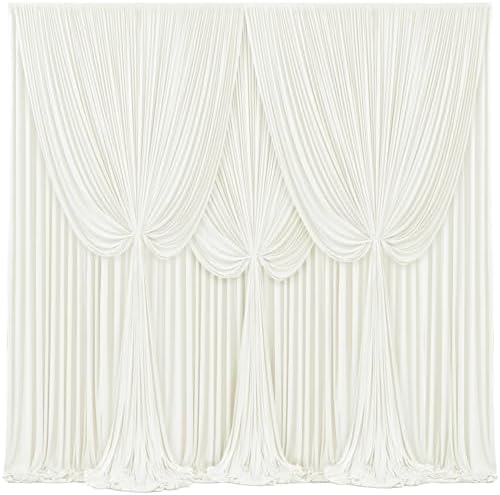 Amazon.com : 4 Panels Ivory Backdrop Curtains for Wedding Party Wrinkle ...