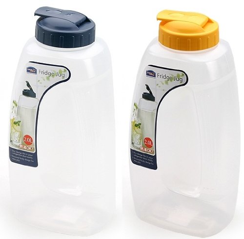 Lock&Lock Aqua Easy Grip Bottle Set with Blue and Yellow Cap, 2.1 ...