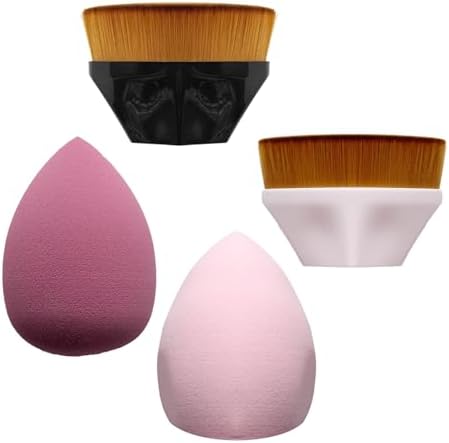 Amazon.com: 2 Pieces Foundation Brushes, 2 Pieces Set of Makeup Sponges ...