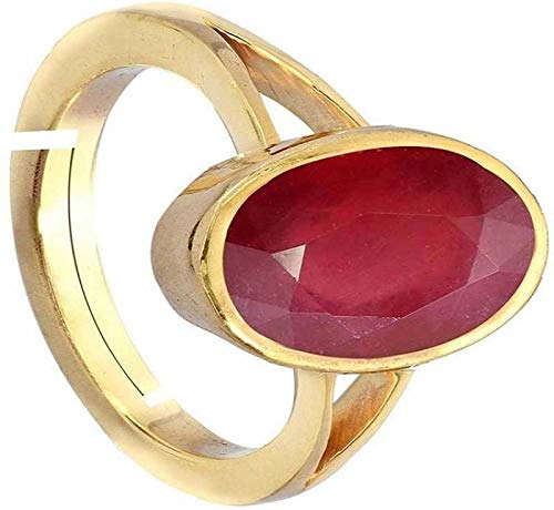 Jewelswonder Ruby (Manik/Manikya/Maneek) Gemstone Panchdhatu Gold ...