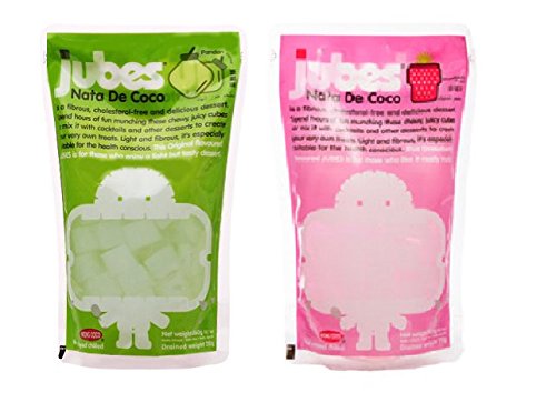 Amazon.com: Jubes Combo Pack: 3 Nata De Coco Strawberry & 3 Nata De ...