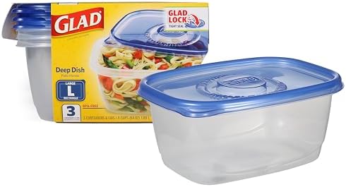 Amazon.com: Glad Food Storage Containers - Deep Dish Container - 64 ...