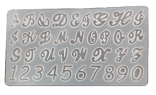 Gbc Art Silicone Resin Cursive Alphabet Mold Epoxy Resin Casting Mold ...