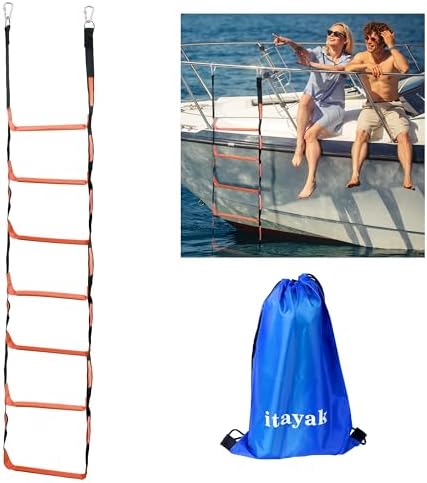 Amazon.com: Itayak Boat Rope Ladder, 7 Step Boat Ladder, Foldable ...