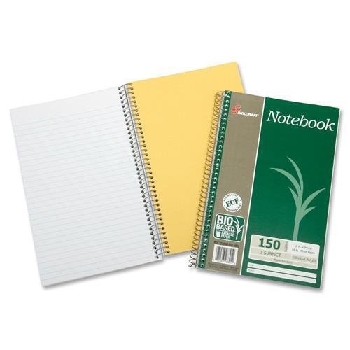 SKILCRAFT 3-Subject Notebook, Coll Rld, 9-1/2"x6", 150Shts, 3/PK, WE ...