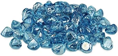 Golden Flame 10-Pound Fire Glass 1-Inch Pacific Blue Reflective Fire ...
