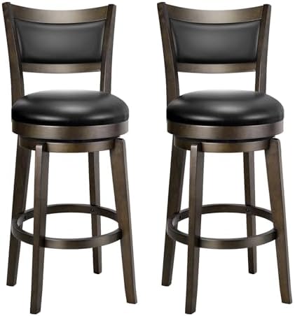 Amazon.com: PrimeZone Swivel Bar Stools Set of 2, 30 Inch Bar Height ...