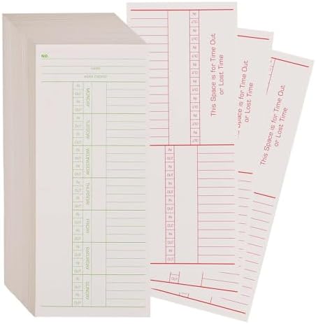 Amazon.com : ALGLEA 500PCS Time Cards for Employees Weekly, 2 Sided ...