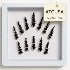 Amazon.com : 12 Bindi Box Long Crystal Bindis Bridal face Jewels ...