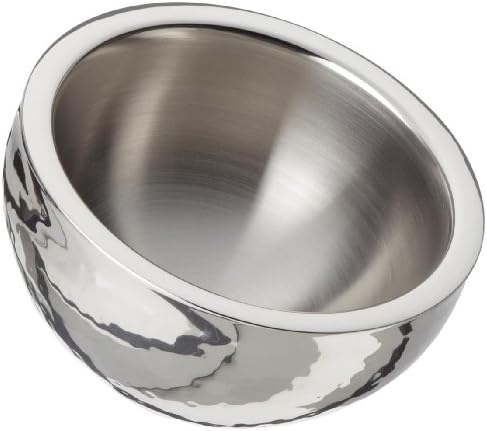 Amazon.com | Elegance Hammered 6-Inch Stainless Steel Dual Angle Doublewall Serving Bowl, Silver ...
