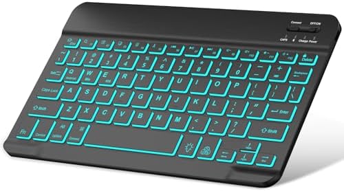 Amazon.com: Arteck Universal Backlit 7-Colors Ultra Light Slim Portable ...
