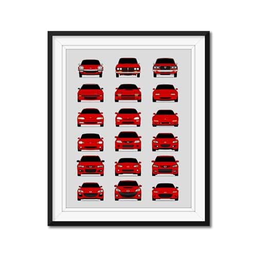 Amazon.com: Custom Car Posters History of Mazda Evolution Print Wall ...