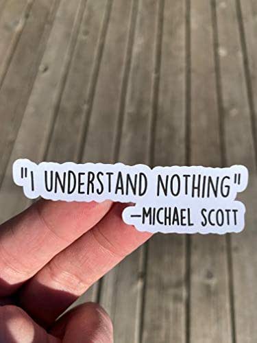 Amazon.com: I Understand Nothing Sticker, Laptop Sticker, Water Bottle ...