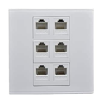 86 Type 6 Ports CAT5E RJ45 Wall Plate Electronic Wall Mounting Plate ...