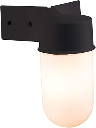 IP44 Outdoor Wall Light & Corner Bracket – Black & White Modern Long ...