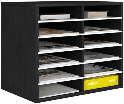 Senhoglb Filing Trays 12 Compartments A4 Paper Organizer Sturdy Mail ...