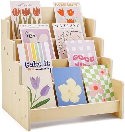 Amazon.com: Exood Greeting Card Organizer Display Stand , 4-Tier Wooden ...