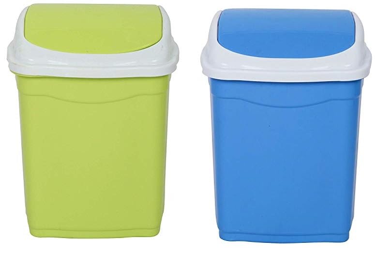 Aristo Small Plastic Swing Dustbin,9 Ltr (Green/Blue) PACK OF 2 ...