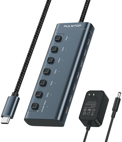 Amazon.com: Powered USB Hub, Wenter 11-Port USB Splitter Hub (10 Faster ...