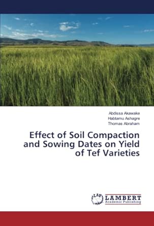 Effect of Soil Compaction and Sowing Dates on Yield of Tef Varieties ...