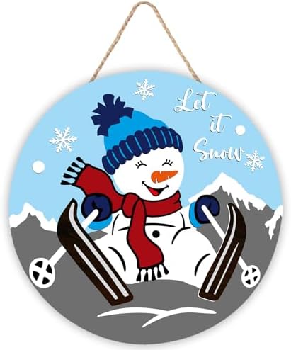 Amazon.com: Deroro Let It Snow Snowman Sign for Front Door Decor ...