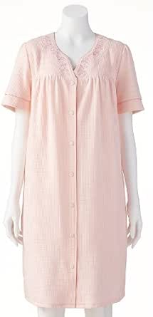 Croft & Barrow Waffle-Knit Embroidered Duster Robe - Women's at Amazon ...