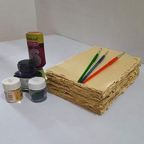 Shree dd Paper Handmade Sketch Book Paper Antique Toned Deckle Edge 150 ...