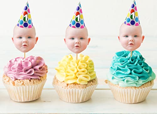 Amazon.com: Custom Face Cutout Cupcake Topper Picks for Birthdays ...