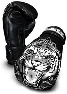 Amazon.com : TUFF MuayThai Boxing Gloves Tiger Black : 14 OZ ,(TUF-GV ...