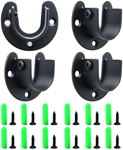 Amazon.com: Yaocom 4 Pairs Metal Closet Rod Socket Bracket Set Heavy ...
