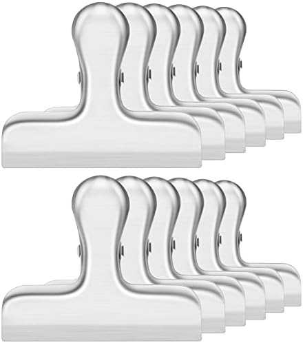 Amazon.com : 12 Pack Silver Chip Clips - Round, Smooth Edge Air Tight ...