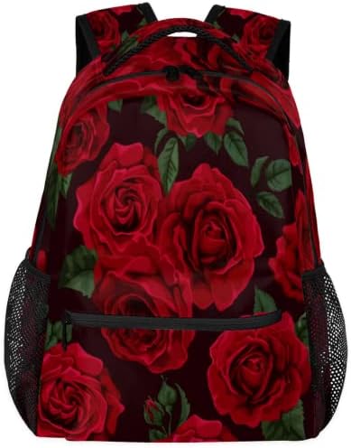 Amazon.com: ALAZA Red Rose Flower Floral Large Backpack for Women Girls ...