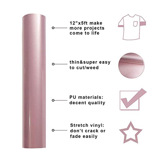 Heat Transfer Vinyl Rose Gold HTV Roll for Tshirt 12 inch x5ft - Want ...