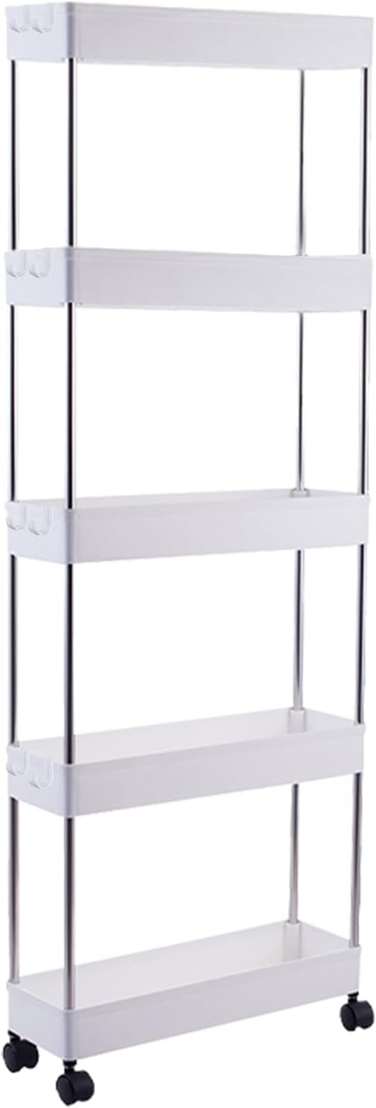 Amazon.com: Collections Etc Slim Rolling Pantry 6-Tier Shelf, White ...